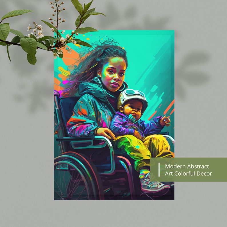 Digital Art Download | Black Disabled Woman | Woman in a Wheelchair ...