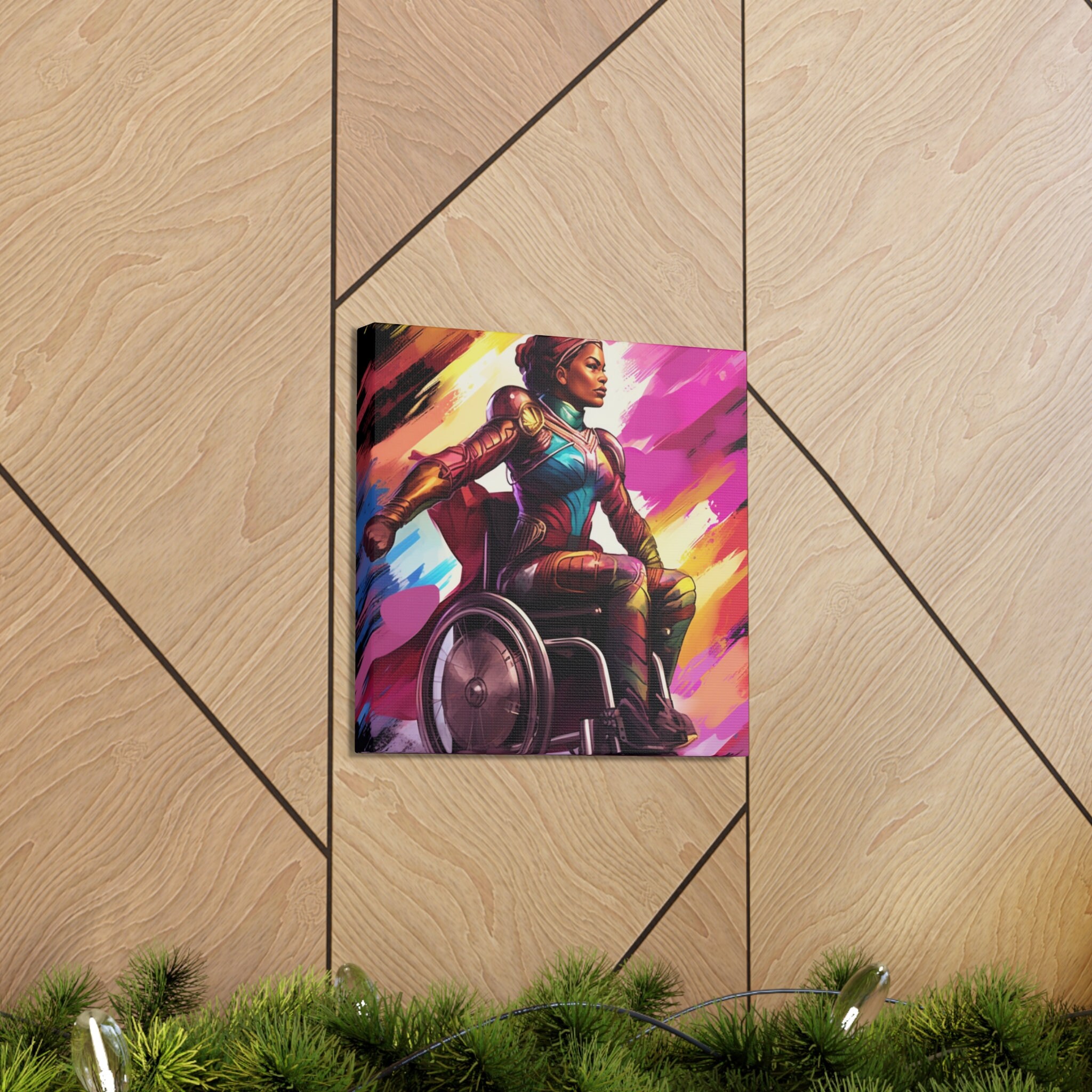 Black Woman Art | Wheelchair Superhero | Canvas Wall Art | Colorful ...