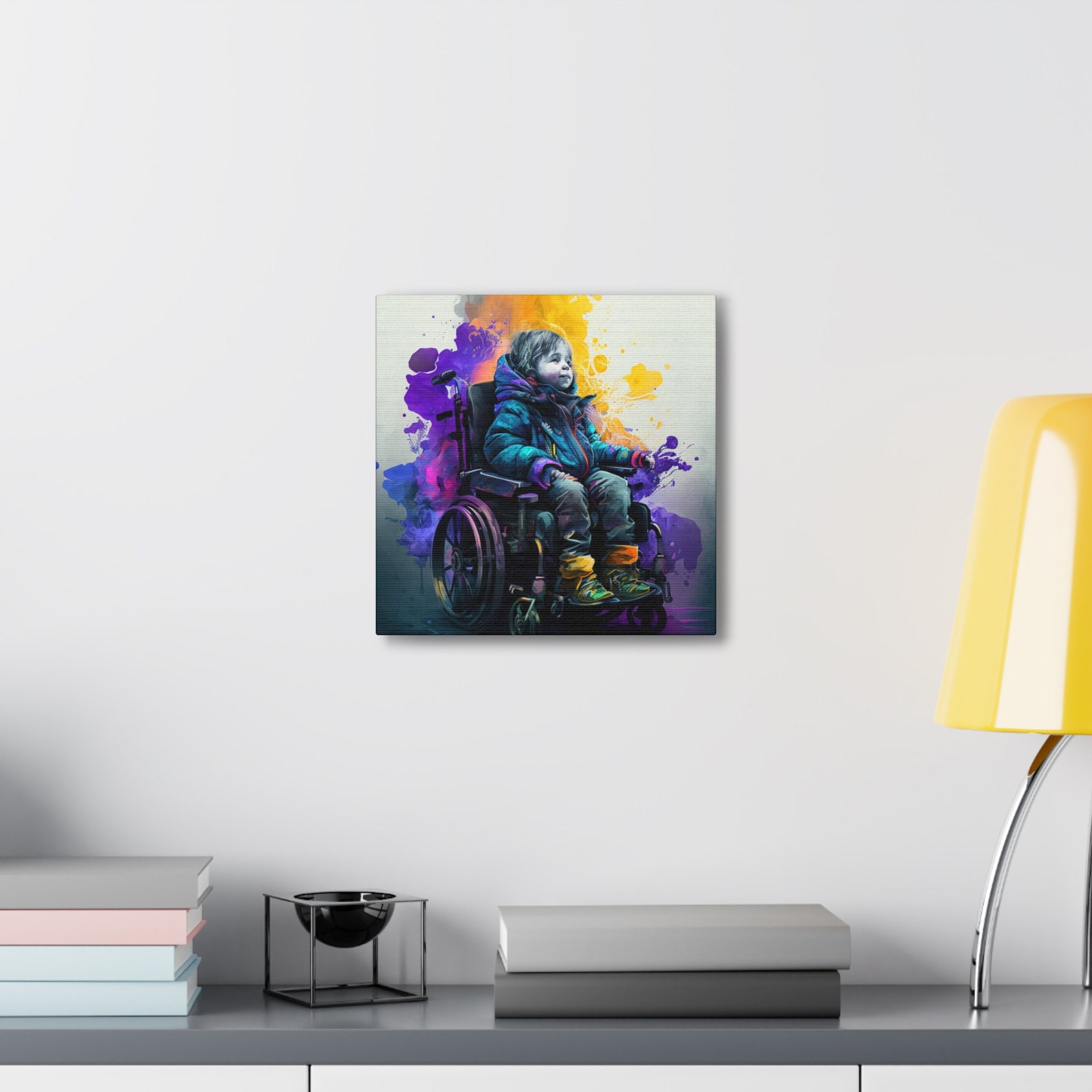 Joyful Boy With Disability | Wheelchair Canvas Art | Disability ...