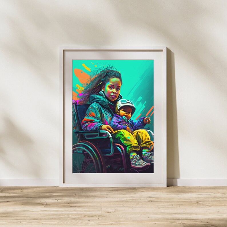 Digital Art Download | Black Disabled Woman | Woman in a Wheelchair ...