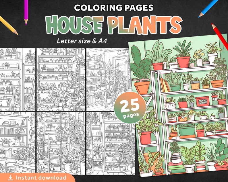 25 Coloring Pages Plants Printable Coloring Book House - Etsy