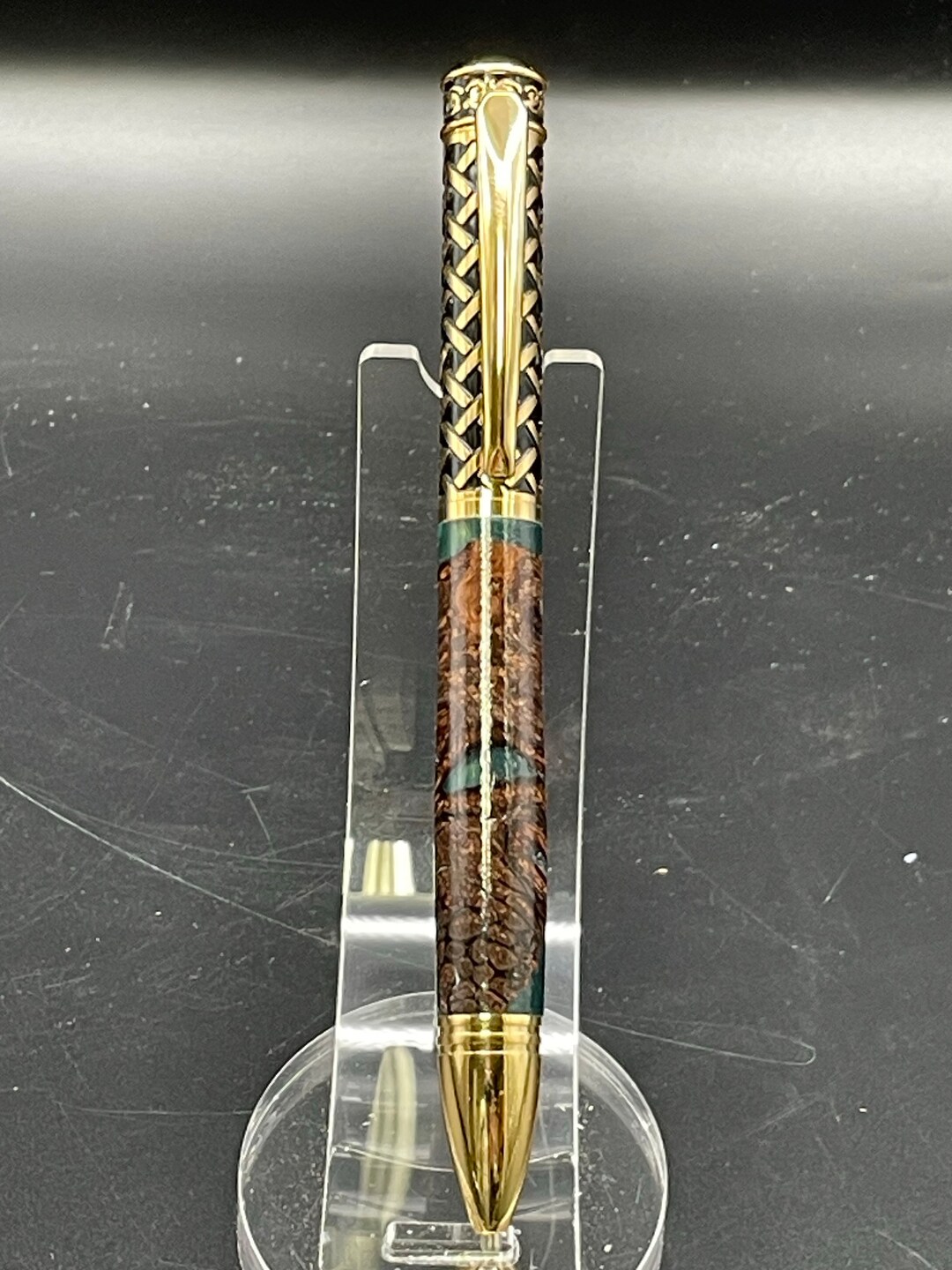 Banksia Wood and Green Resin Gaelic Weave Gold Pen P2024-029 - Etsy