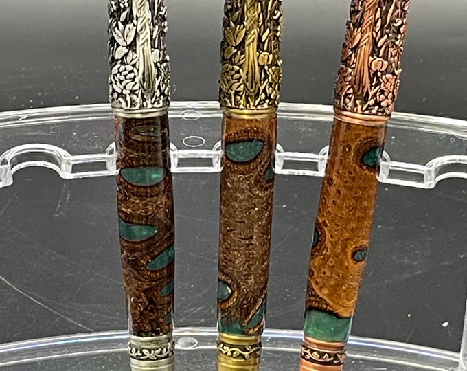 Banksia Wood and Green Resin Botanical Theme Pen Handmade - Etsy