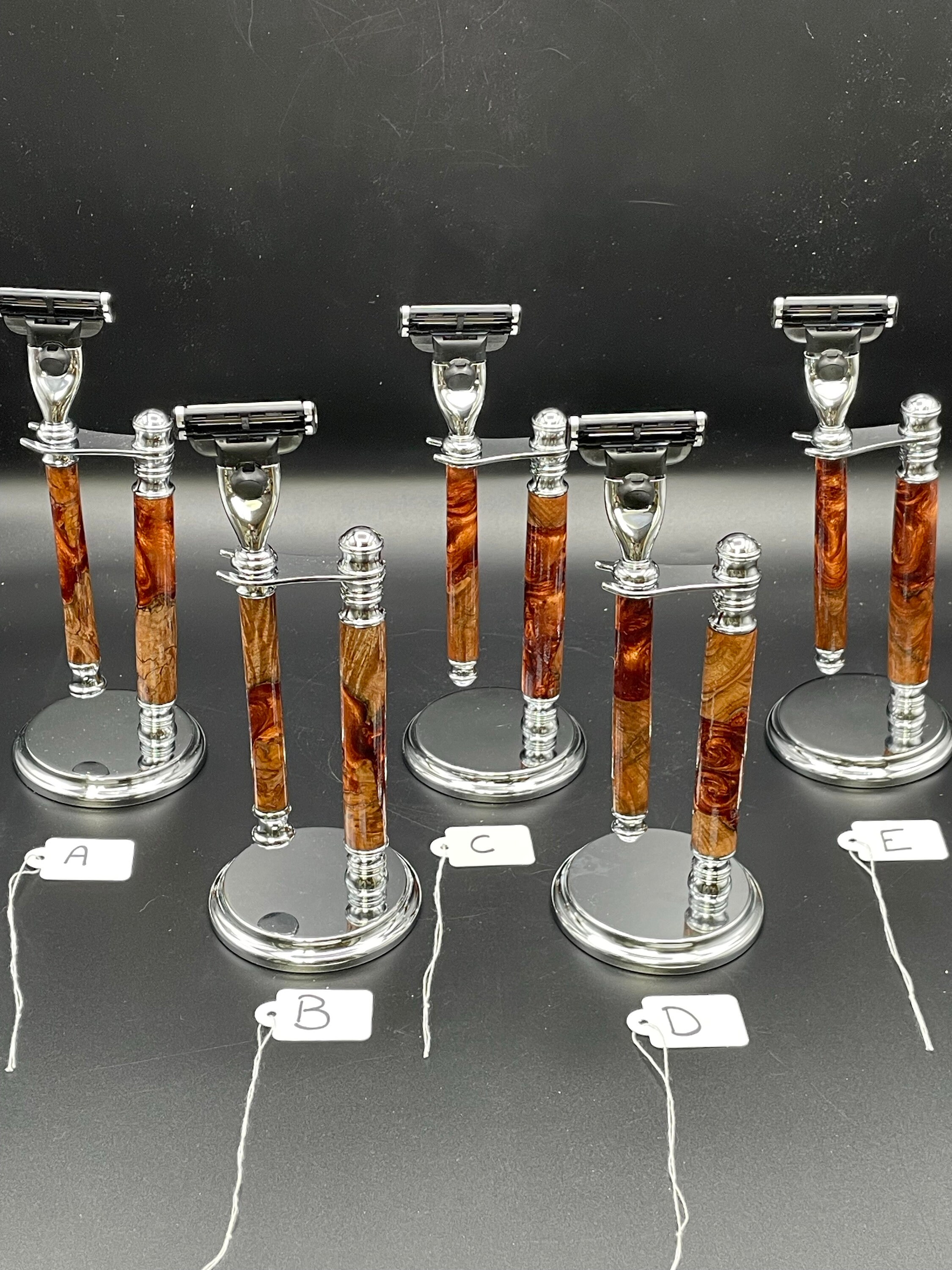 Handmade Safety Razor and Stand Burl Wood and Resin - Etsy