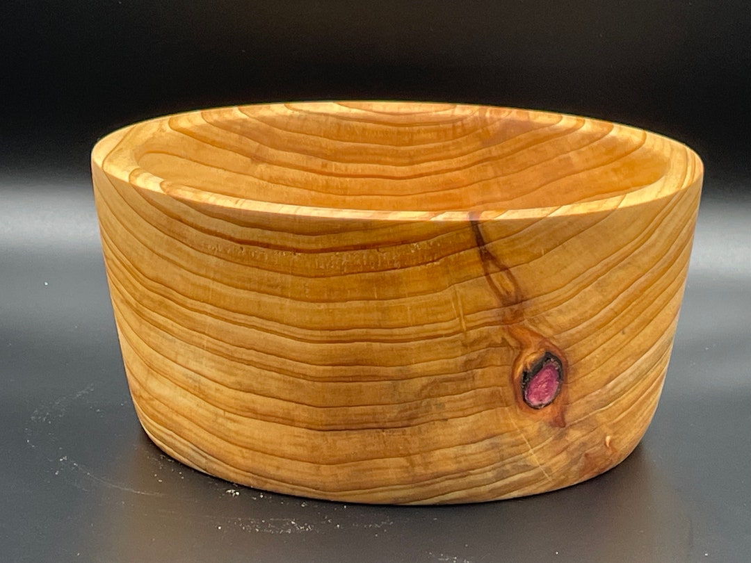 Medium Cypress Bowl With Rose Resin Accent - Food Safe 7 X 3 Inches ...