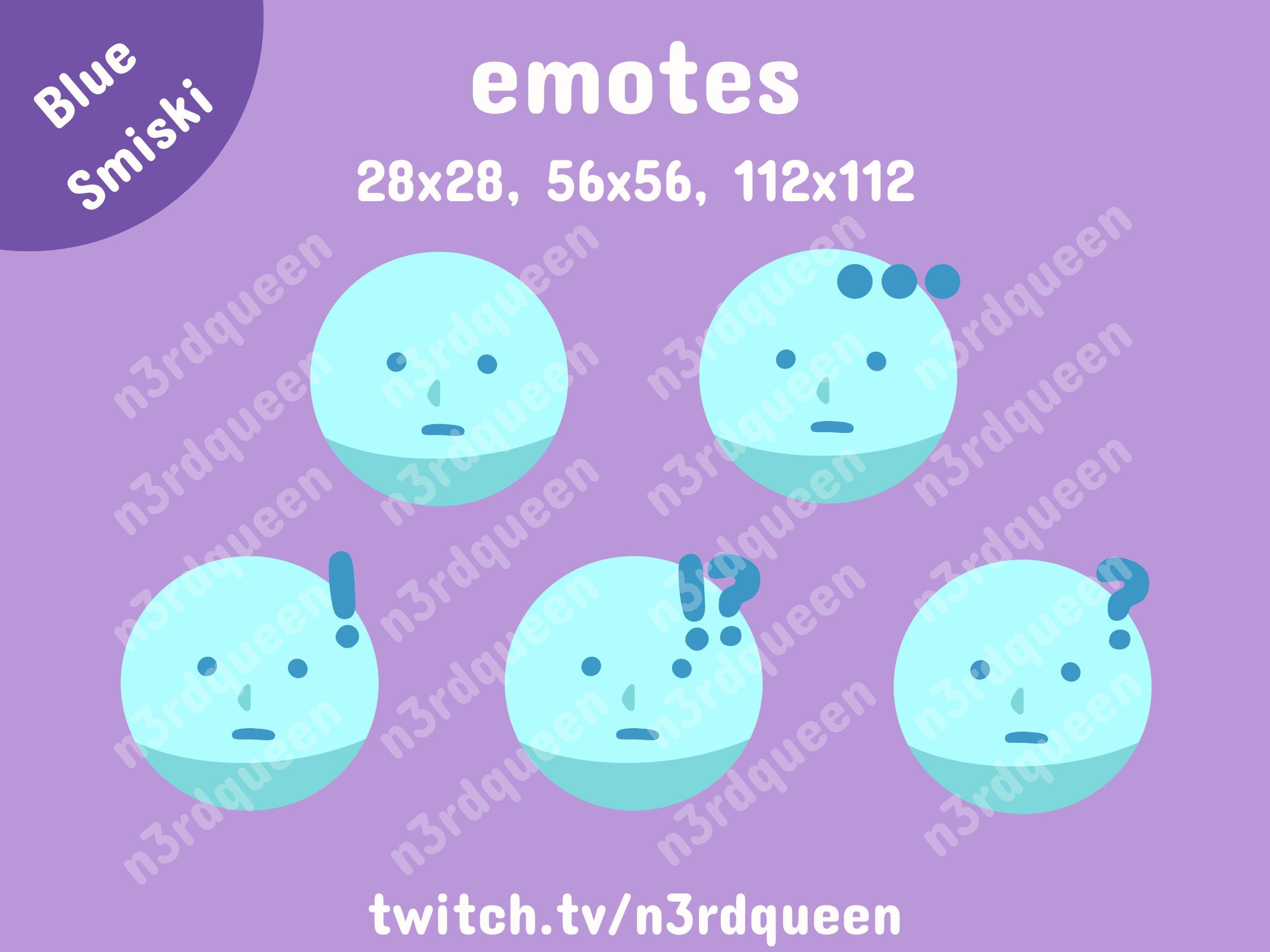 5x Blue Smiski Punctuation (neutral, ..., !, !?, ?) Cute Emotes / Emoji ...