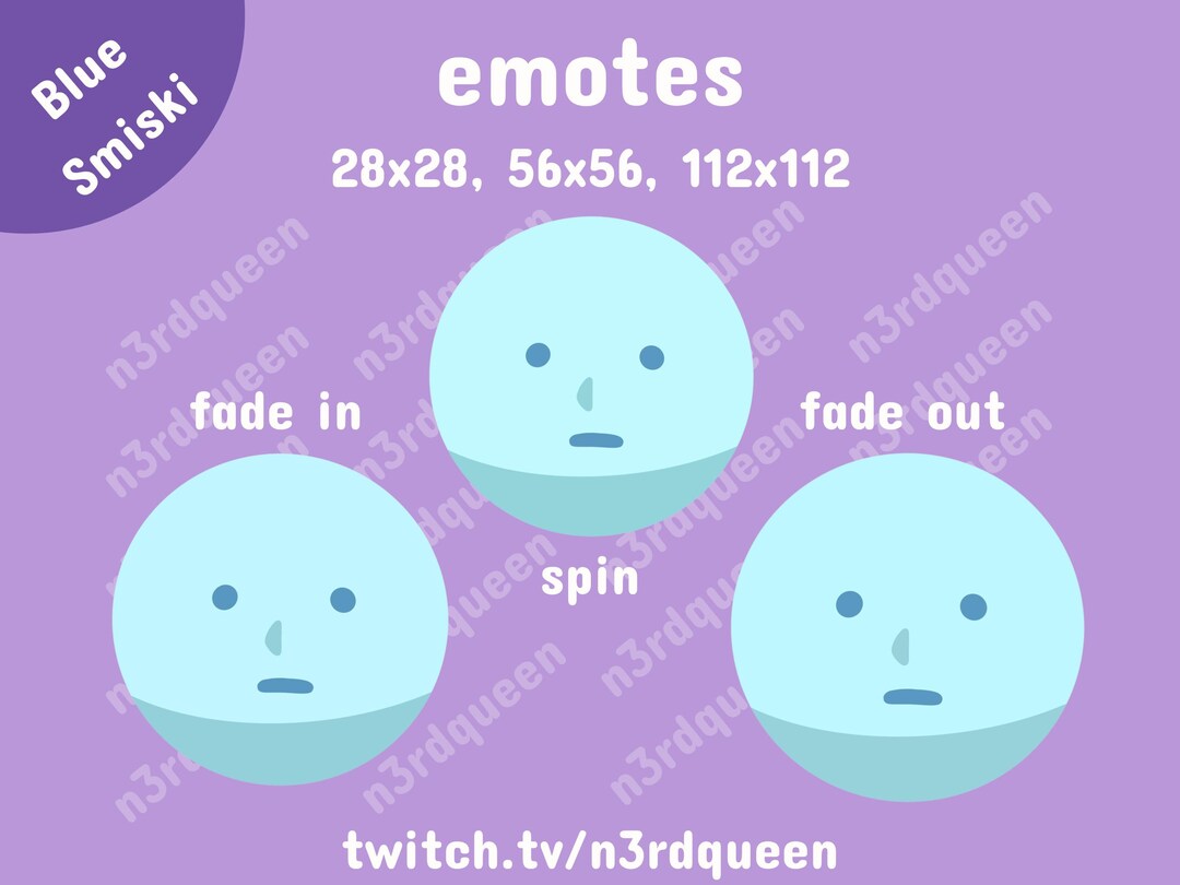 3x Blue Smiski Animated (spin, Fade In, Fade Out) Cute Emotes / Emoji ...