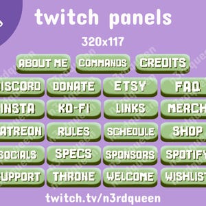 23x Sage Green Bug Type Pokemon Sinnoh Gen 4/IV About Panels for Twitch ...