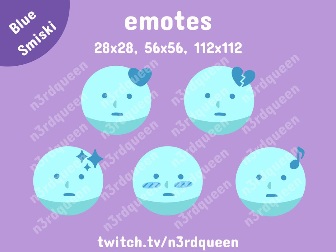 5x Blue Smiski Cute (heart, Break, Sparkle, Blush, Sing) Emotes / Emoji ...