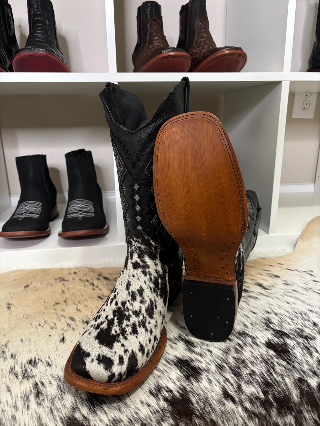 Cowhide Leather Boots- Mens - Etsy