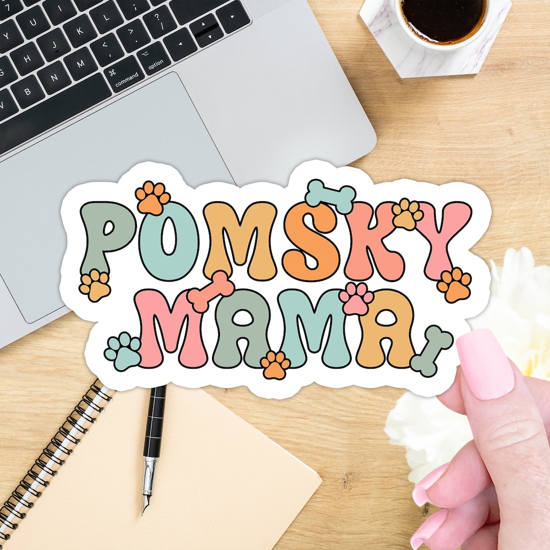 Pomsky Mama Sticker Gift, Pomsky Mom Laptop Sticker Gift, Pomsky Dog ...