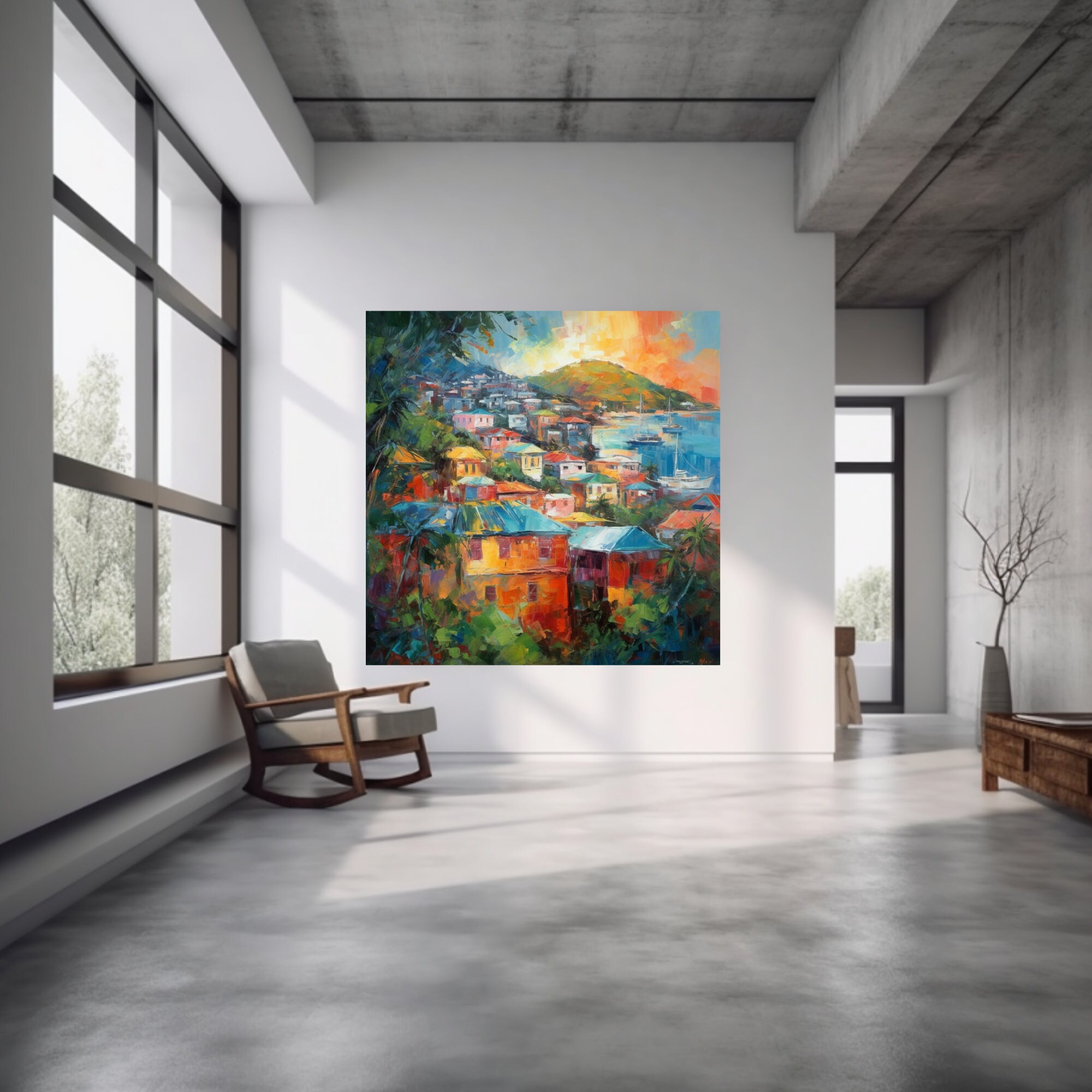 Abstract Caribbean Art | Sail Boat Wall Decor | Caribbean Wall Art ...