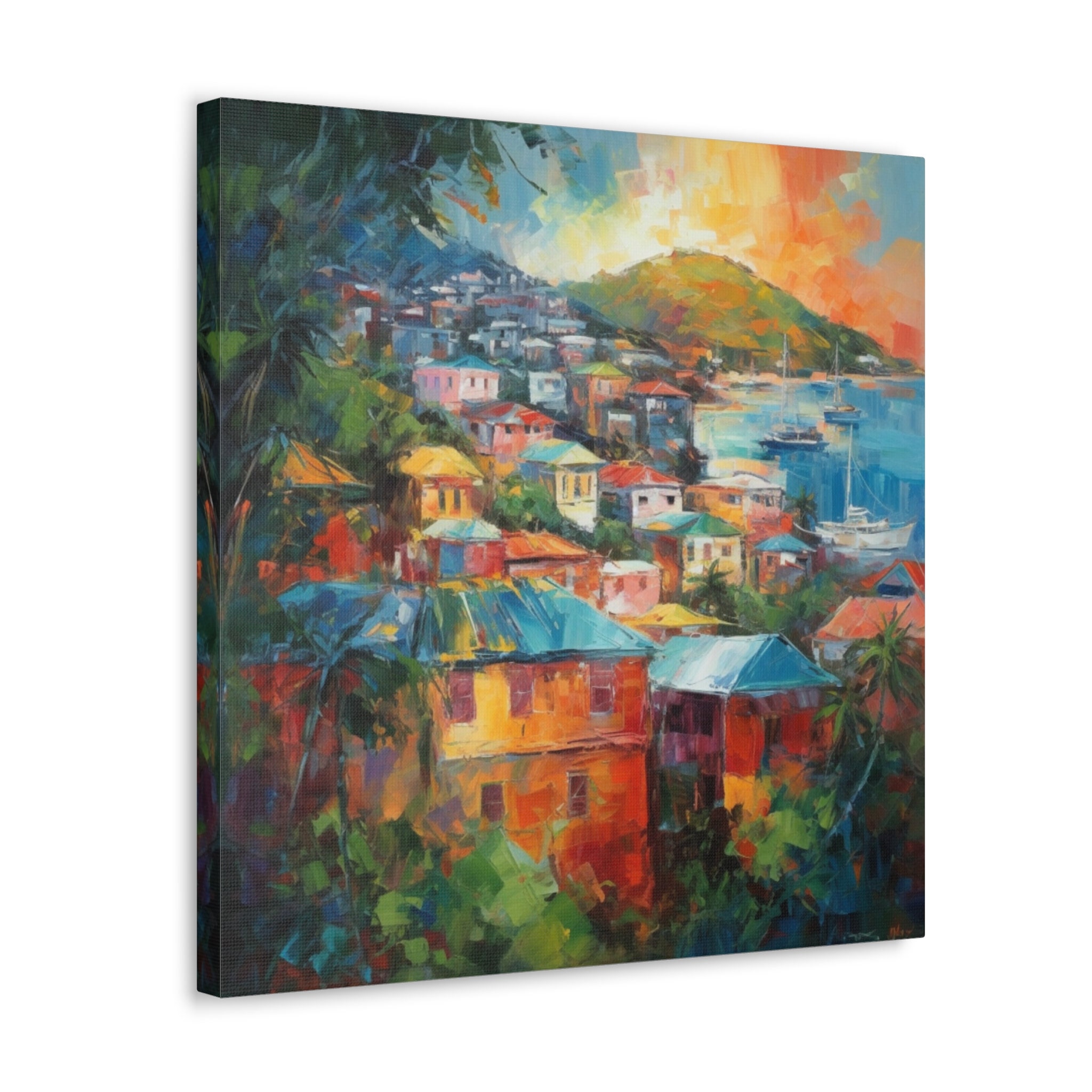 Abstract Caribbean Art | Sail Boat Wall Decor | Caribbean Wall Art ...