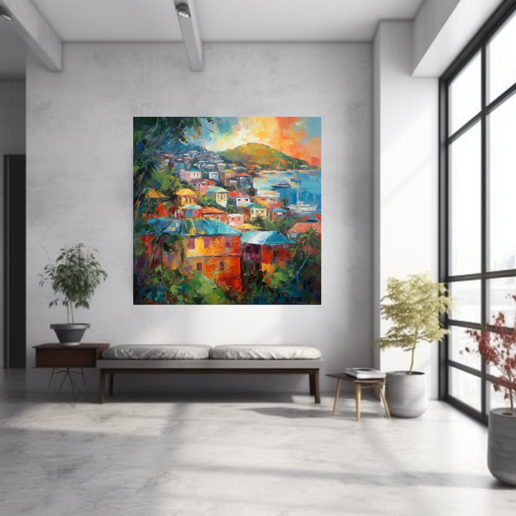 Abstract Caribbean Art | Sail Boat Wall Decor | Caribbean Wall Art ...