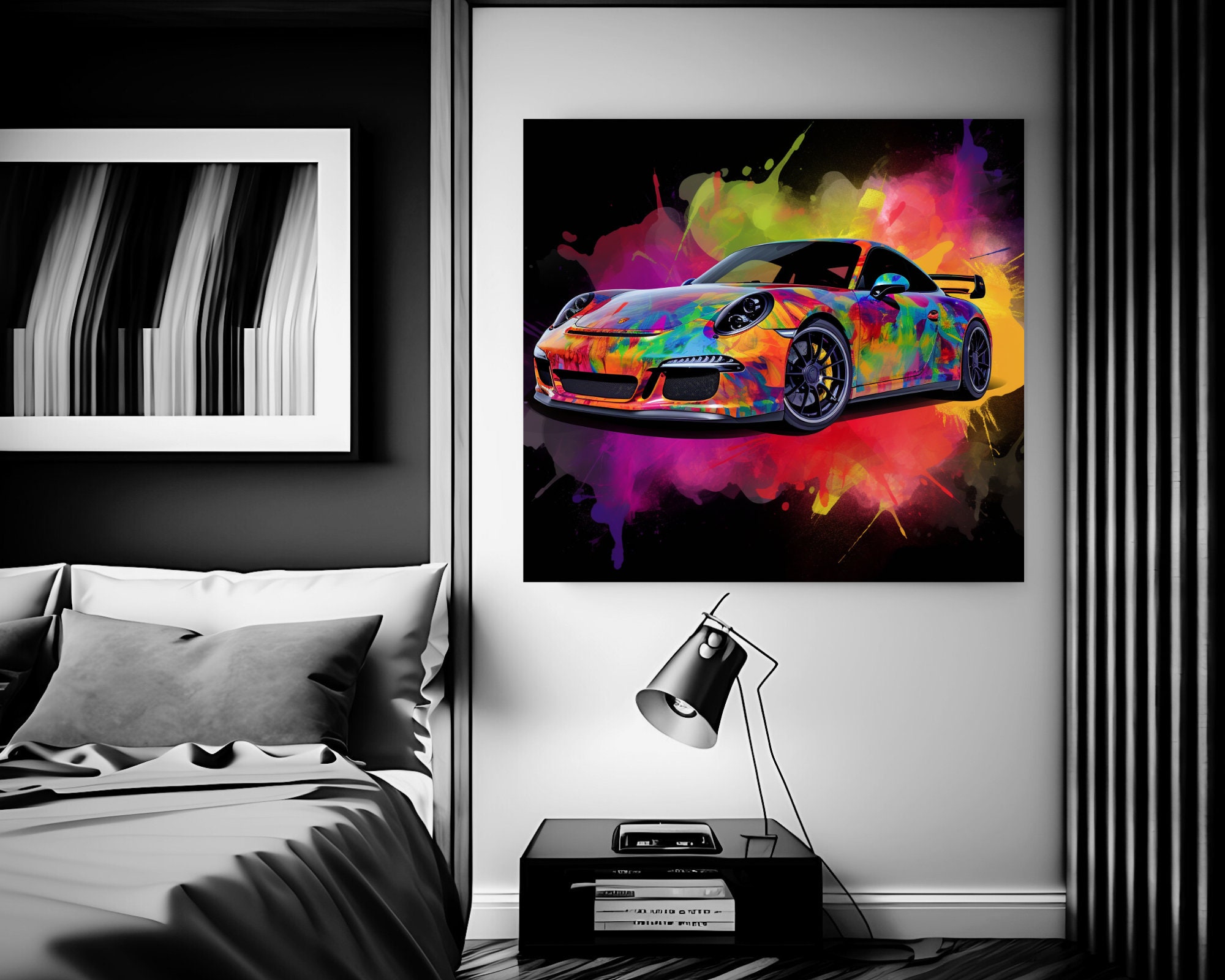 Porsche Art Porsche Canvas Car Art Sport Car Art Colorful Art Wall ...