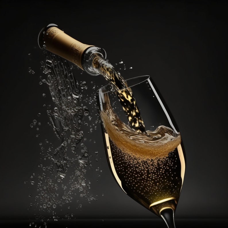 Pouring Champagne Glass | Wine Glass | Wall Art | Canvas Art | Wall ...