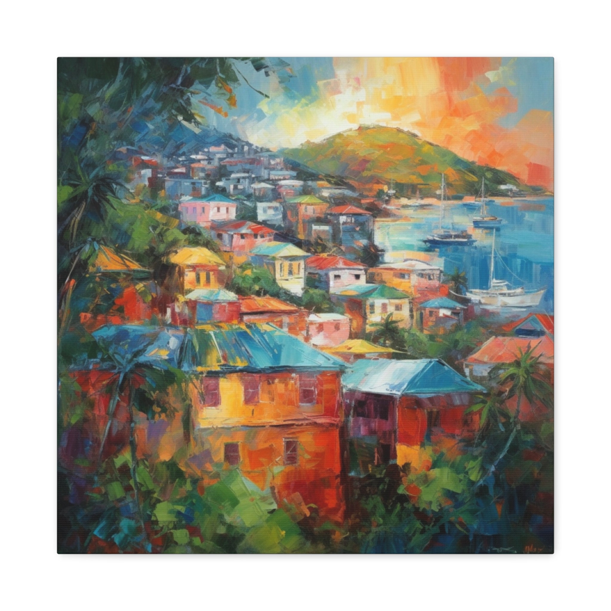 Abstract Caribbean Art | Sail Boat Wall Decor | Caribbean Wall Art ...