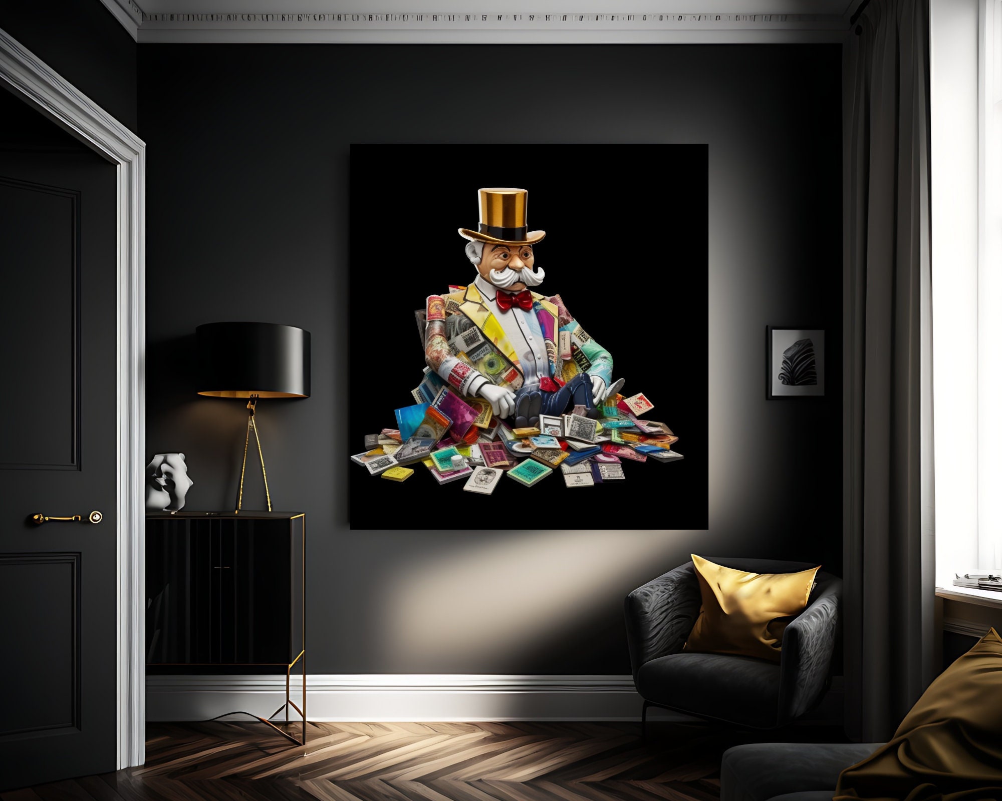 Abstract Art | Money Art | Monopoly Art | Money Canvas | Monopoly ...
