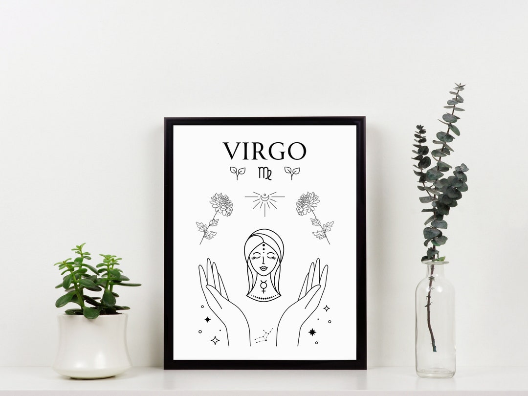 Virgo Star Sign Instant Download Print, Zodiac Art Printable, Spiritual ...