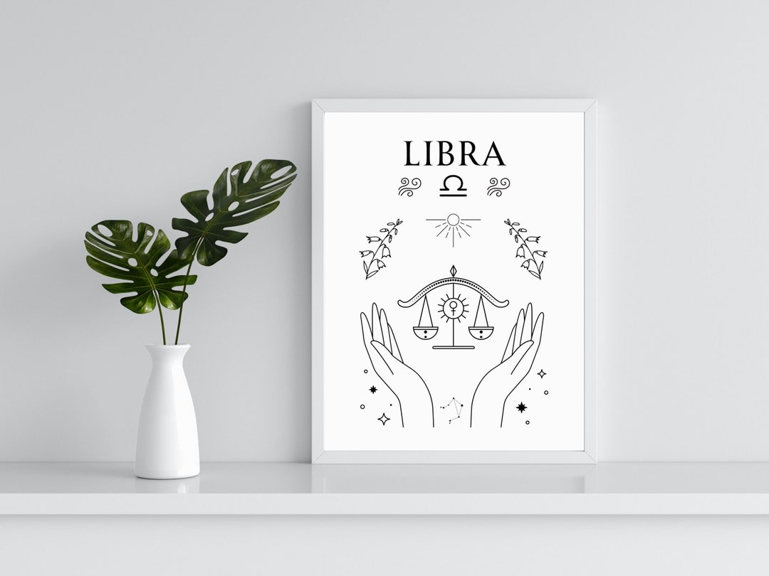 Libra Star Sign Instant Download Print, Zodiac Art Printable, Spiritual ...