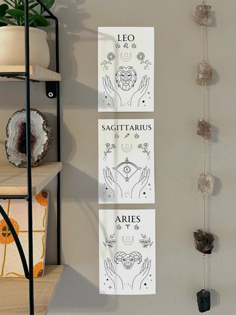 Leo Star Sign Instant Download Print, Zodiac Art Printable, Spiritual ...