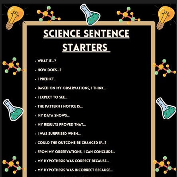Sentence Starters Anchor Chart - Etsy