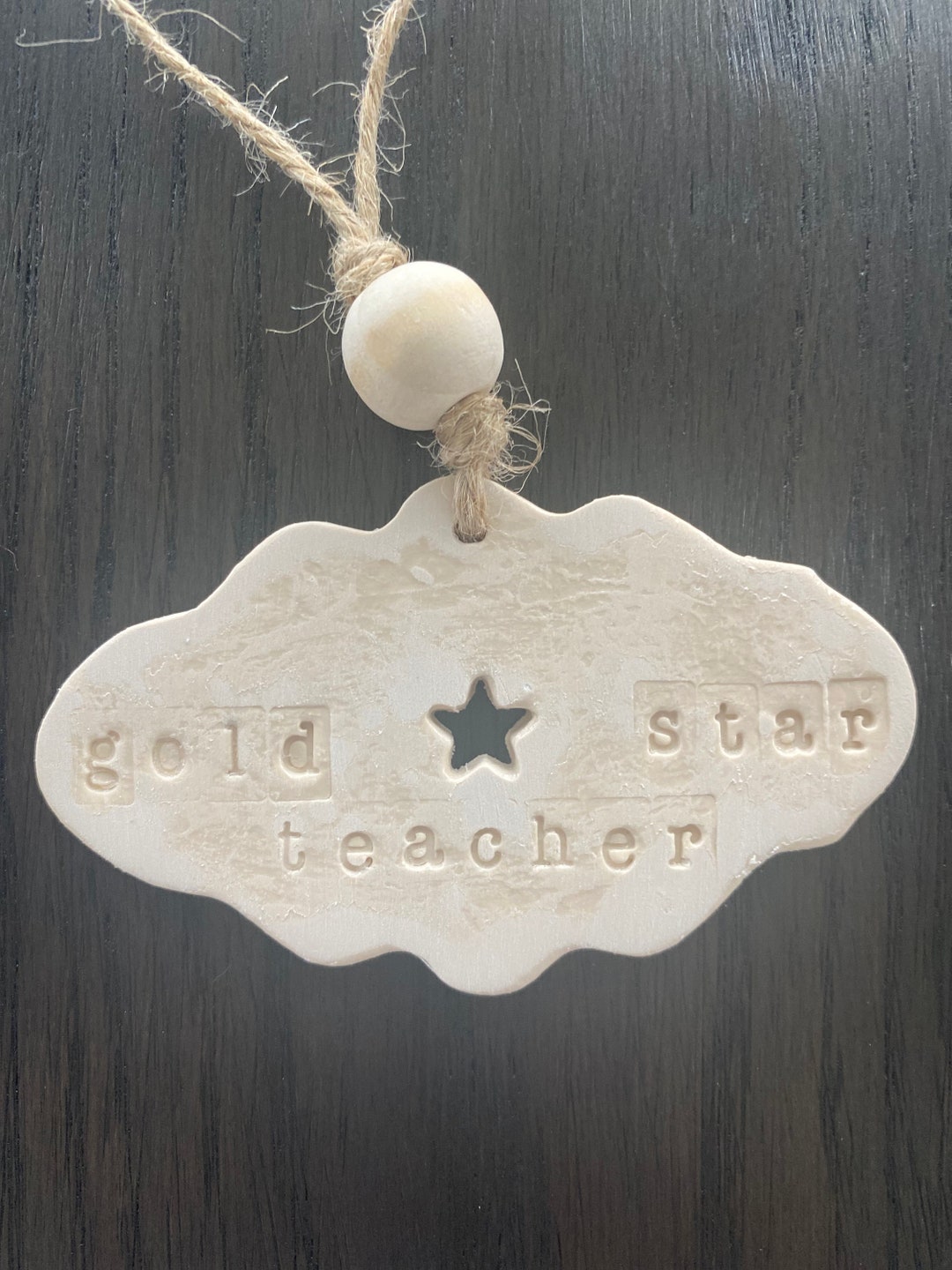 Gold Star Teacher Ornament - Etsy