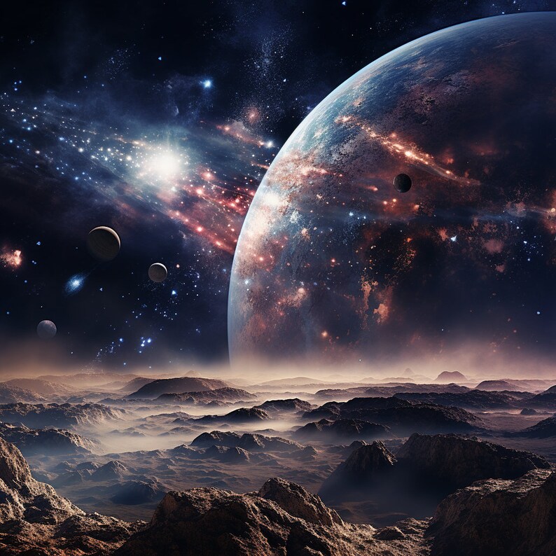 Cosmic Wonders: Celestial Digital Prints-4 Pack of Planetary Designs - Etsy