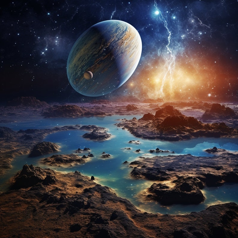 Cosmic Wonders: Celestial Digital Prints-4 Pack of Planetary Designs - Etsy