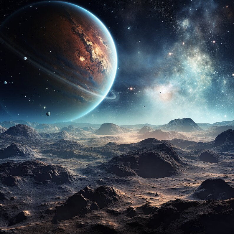 Cosmic Wonders: Celestial Digital Prints-4 Pack of Planetary Designs - Etsy