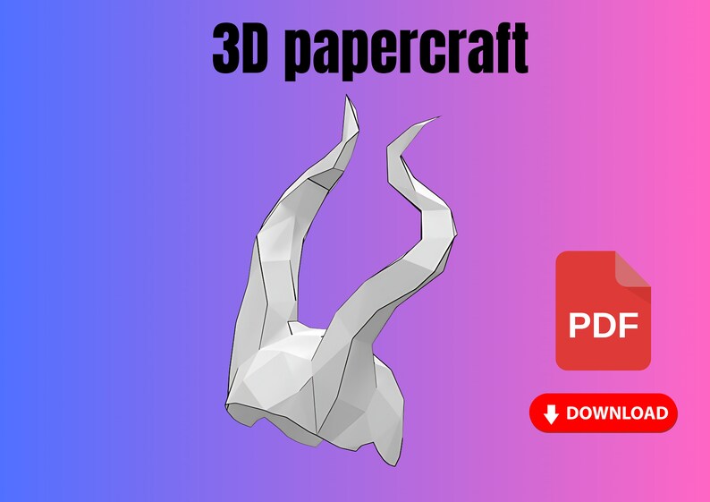 Paper Mask PDF Template, Evil Queen Head Dress, Printable 3d Low Poly ...