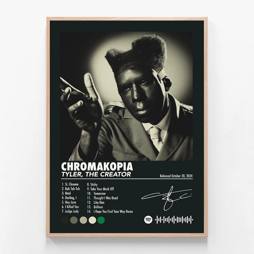 Tyler, the Creator Chromakopia Album Poster Full Tracklist & Signature ...