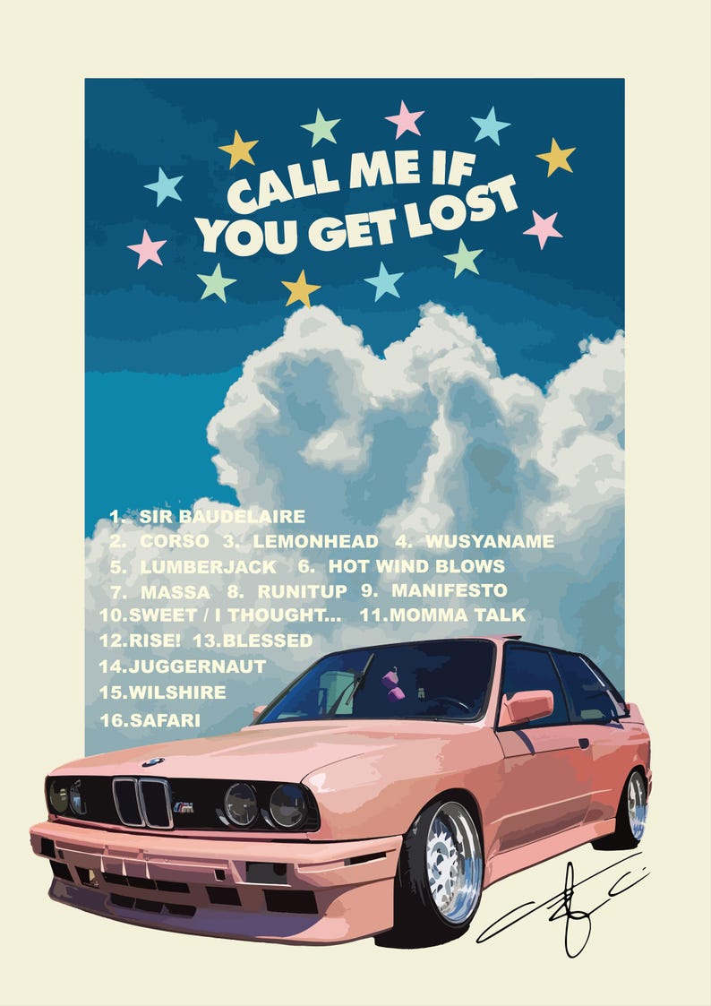 Tyler, the Creator BMW E30 M3 Poster Call Me If You Get Lost Album Art ...