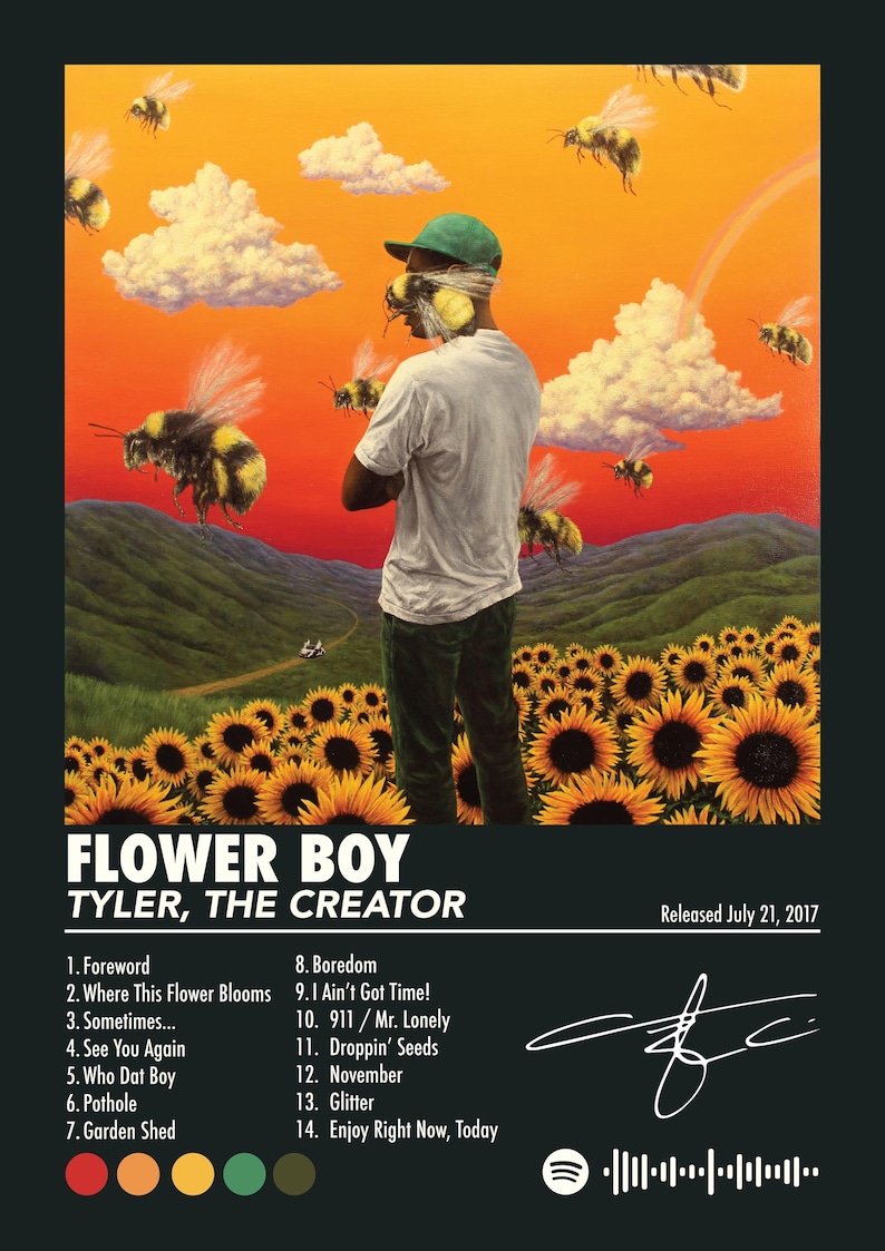 Tyler, the Creator Flower Boy Album Poster Digital Download High ...