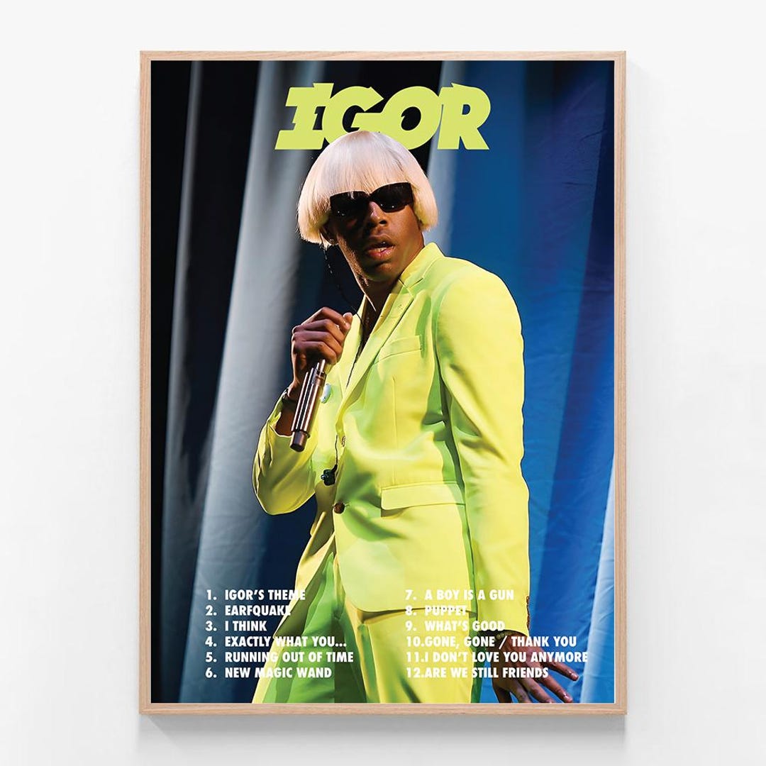 Tyler, the Creator IGOR Tour Poster Iconic Green Outfit & Tracklist ...