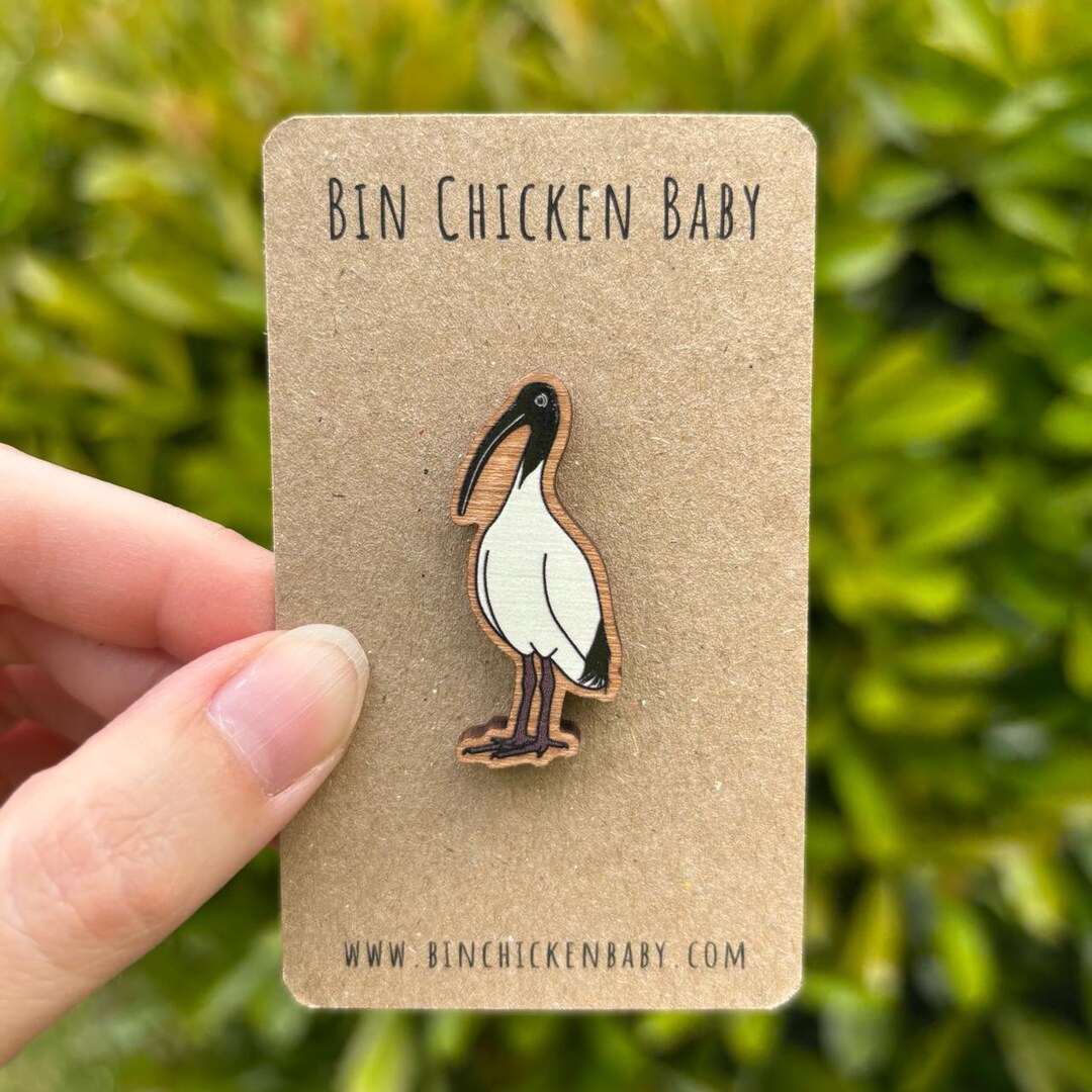 Ibis Pin Made of Wood for Australian Bird Lovers | Bin Chicken Brooch ...