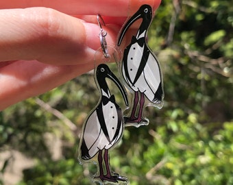 Bin Chicken /ibis and Sulo Bin Dangle Acrylic Earrings - Etsy Australia
