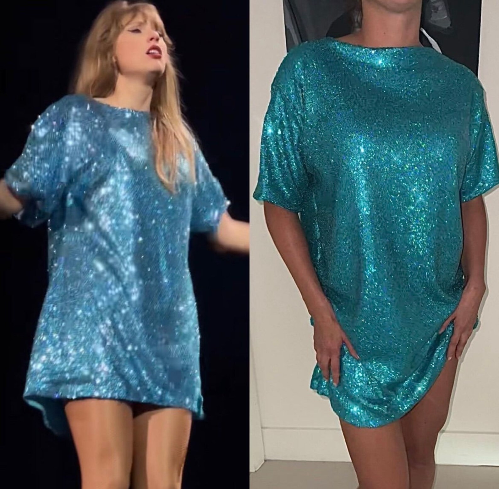 Taylor Swift Eras Tour Outfit Blue Sequins Dress - Etsy