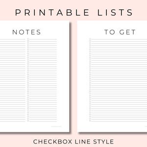 Printable List & Note Pages | To-do List | Lined Paper | Grocery List ...