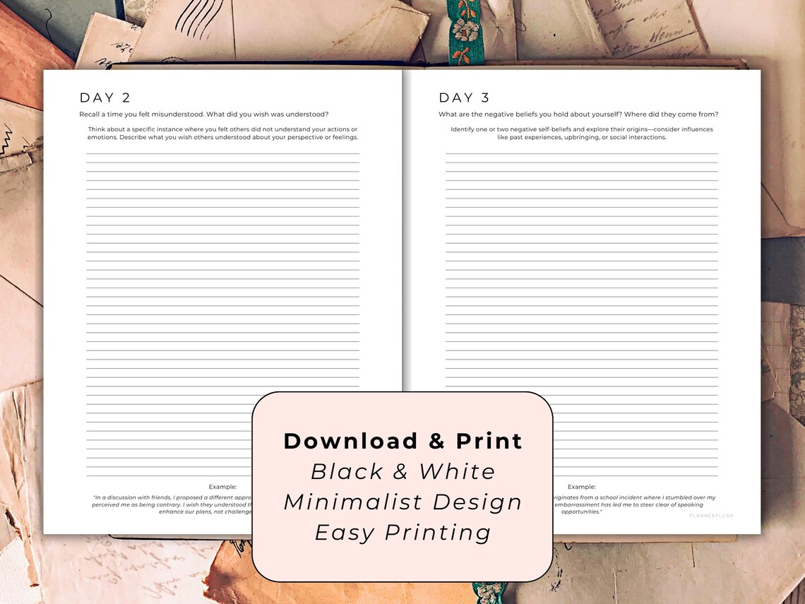 100-day Self-reflection Journal | Digital Download | Guided Journal ...