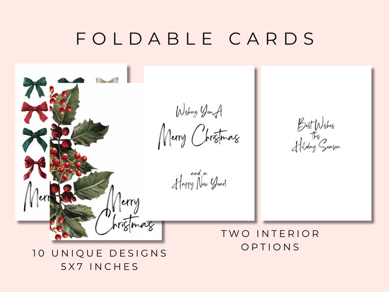 Happy Holidays Cards 5x7 | Printable PDF & Canva Template (digital ...