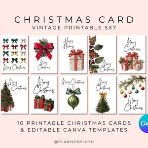 Happy Holidays Cards 5x7 | Printable PDF & Canva Template (digital ...