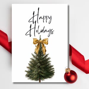 Happy Holidays Cards 5x7 | Printable PDF & Canva Template (digital ...