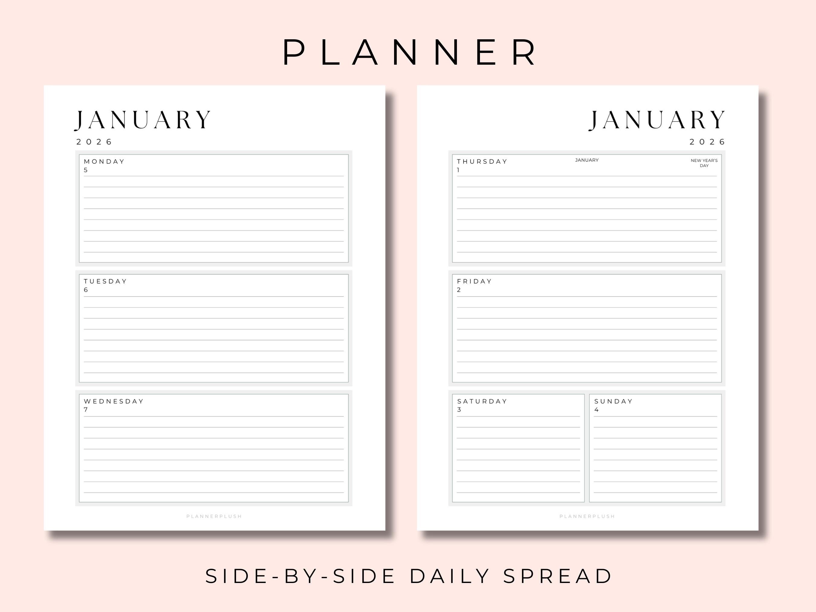 2026 Printable Planner: Weekly, Monthly, Daily Pages (digital Download ...