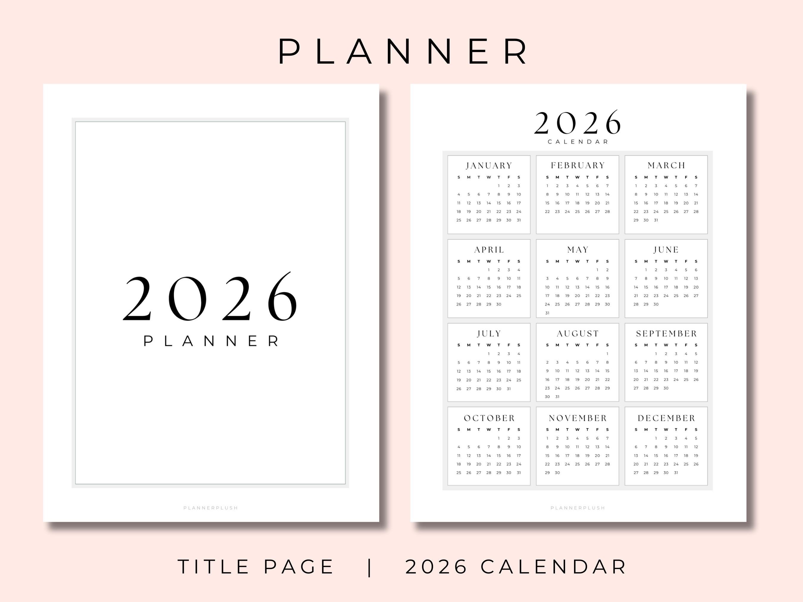 2026 Printable Planner: Weekly, Monthly, Daily Pages (digital Download ...
