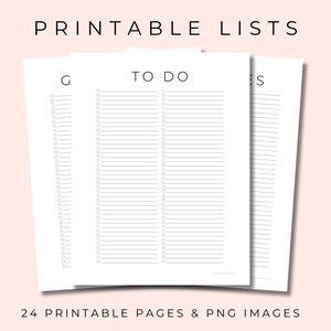 Printable List & Note Pages | To-do List | Lined Paper | Grocery List ...