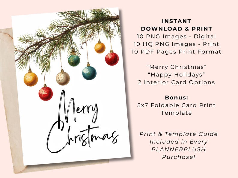 Happy Holidays Cards 5x7 | Printable PDF & Canva Template (digital ...