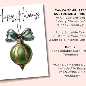 Happy Holidays Cards 5x7 | Printable PDF & Canva Template (digital ...