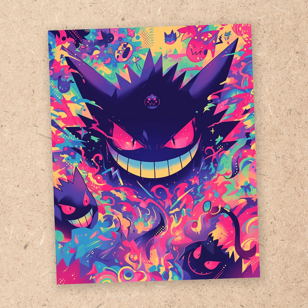 Gengar in a Surreal World, Pokemon, 4x6 Art Print, Pokemon Art Print ...