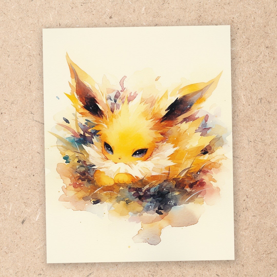 Jolteon, Watercolor Pokemon, 4x6 Art Print, Pokemon Art Print, Anime ...